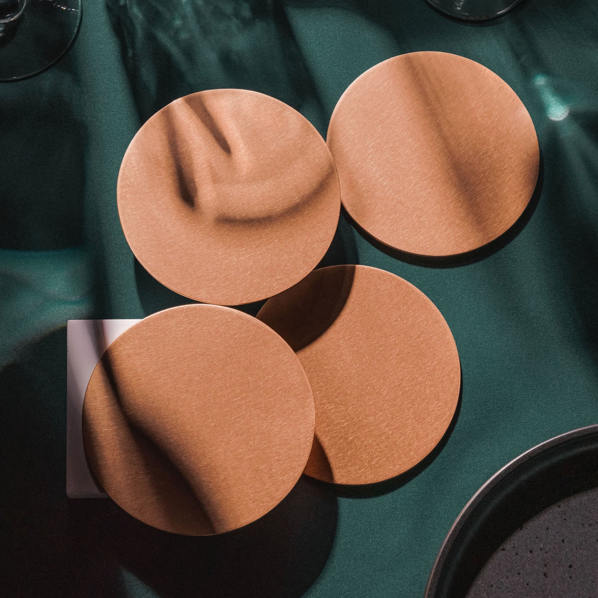 Bronze Minimalist Coaster Set | Bronze | Empire Copper